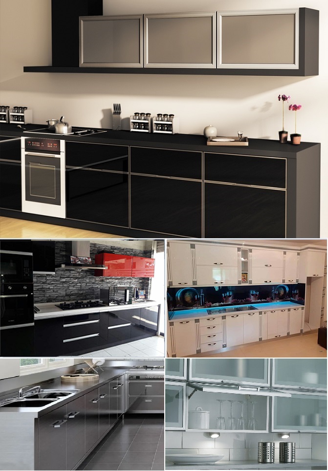 3m Length Aluminum Frame Profiles For Kitchen Cabinet Handle Wardrobe ...