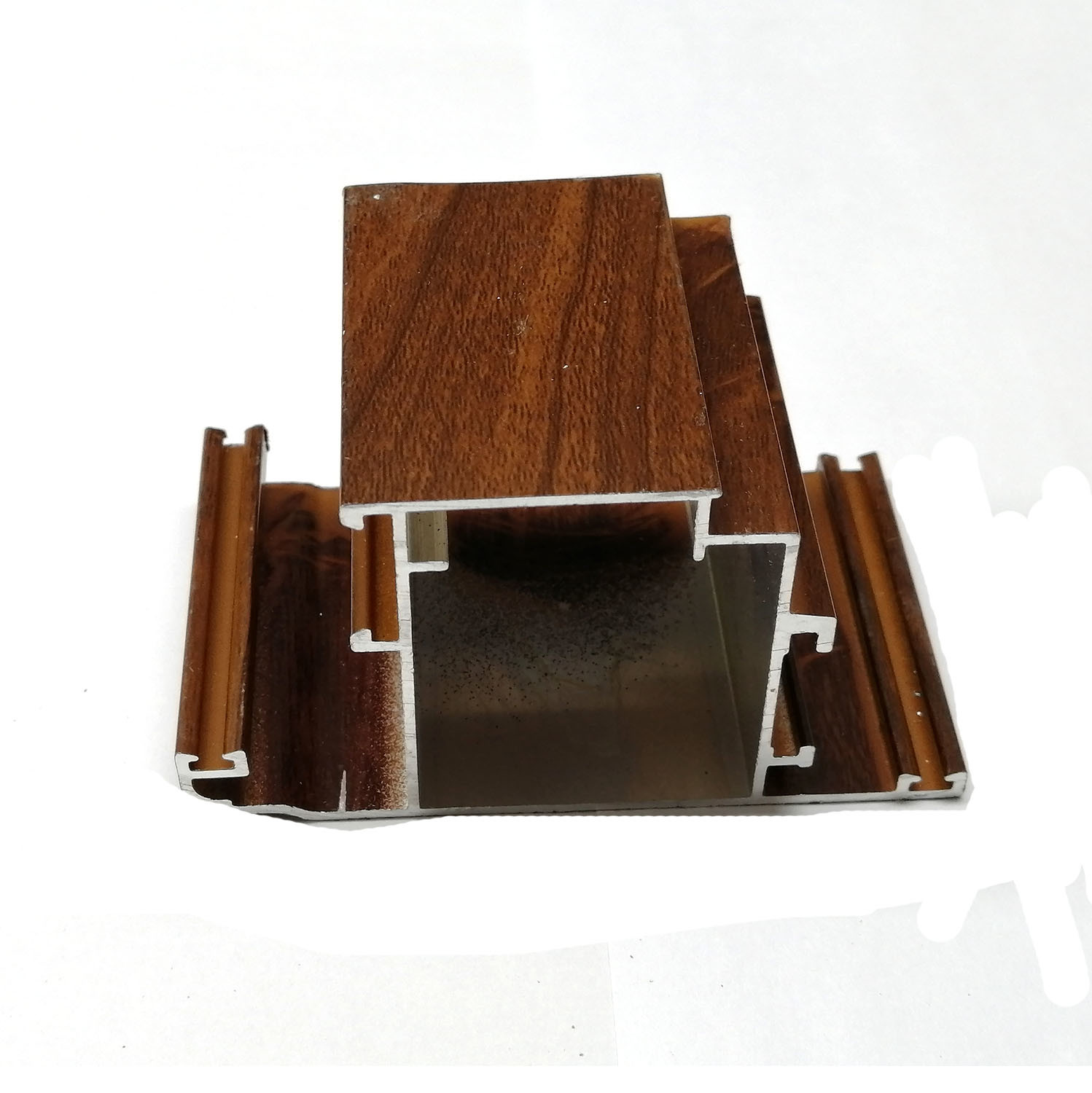 Aluminum Windows Profiles Wood Grain Surface 1.0-1.5mm Thickness 6063 T5